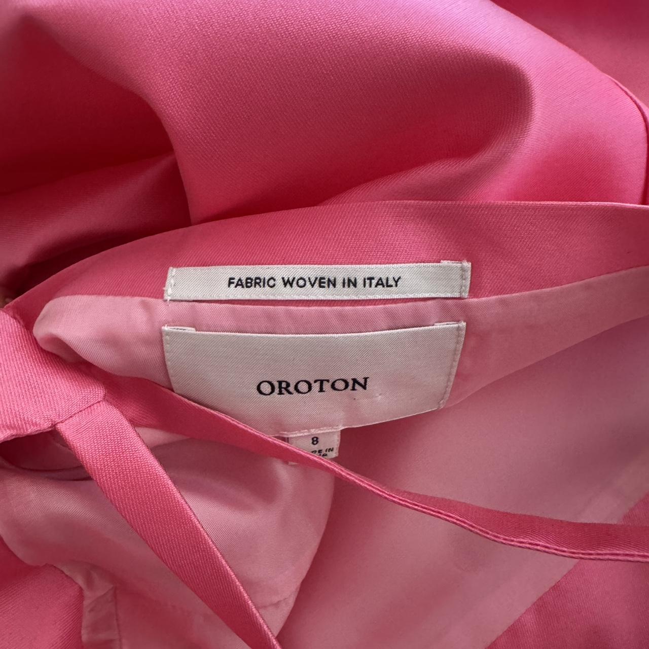 OROTON Silk pink mini dress with bow details Worn... | Depop