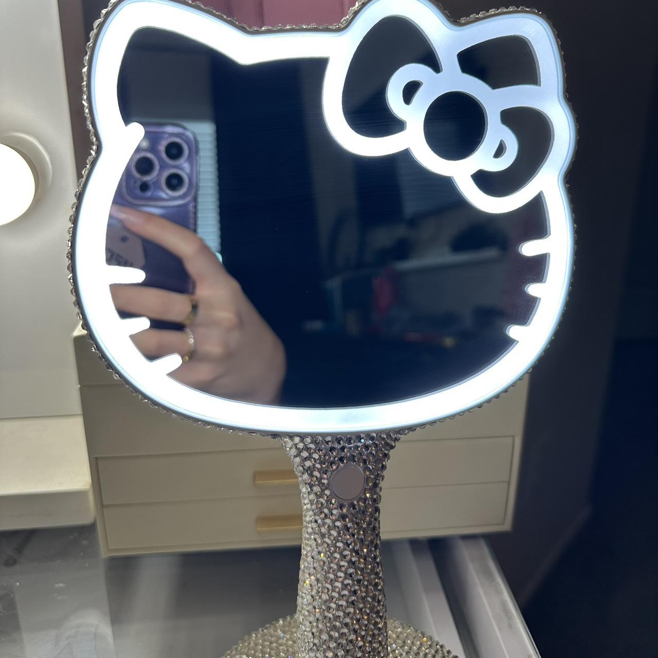 Swarovski blinged hello kitty vanity mirror... - Depop