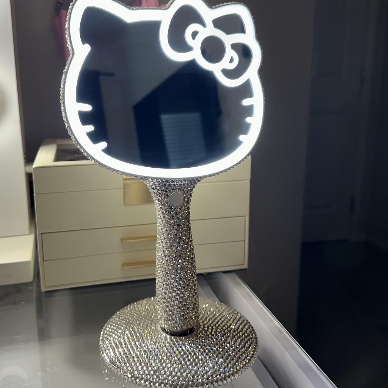 Swarovski blinged hello kitty vanity mirror... - Depop