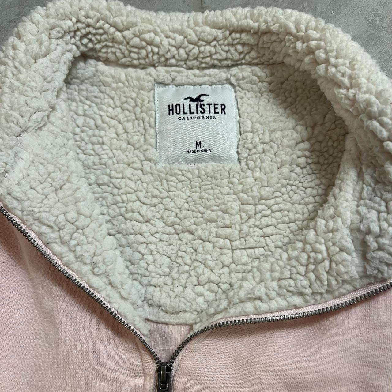 Pink Sherpa Hollister Sweater - Depop