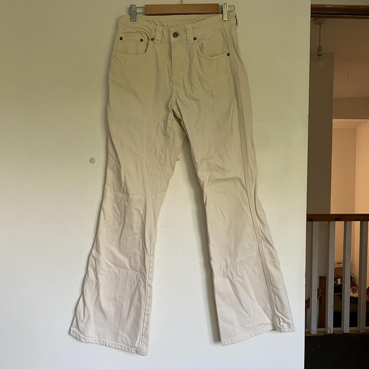 Kickers Flared Off-White / Beige Denim... - Depop