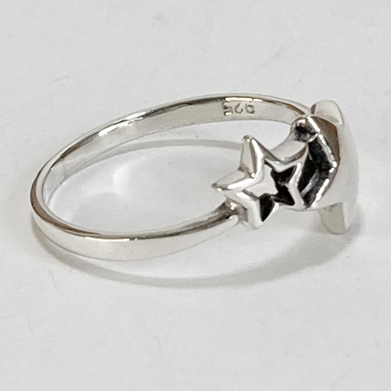 Sterling silver star ring size N / 54 / 7 Hallmarked... - Depop