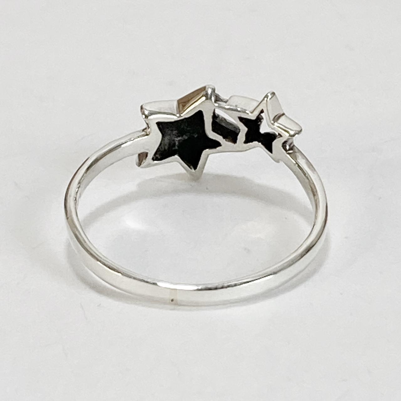 Sterling silver star ring size N / 54 / 7 Hallmarked... - Depop