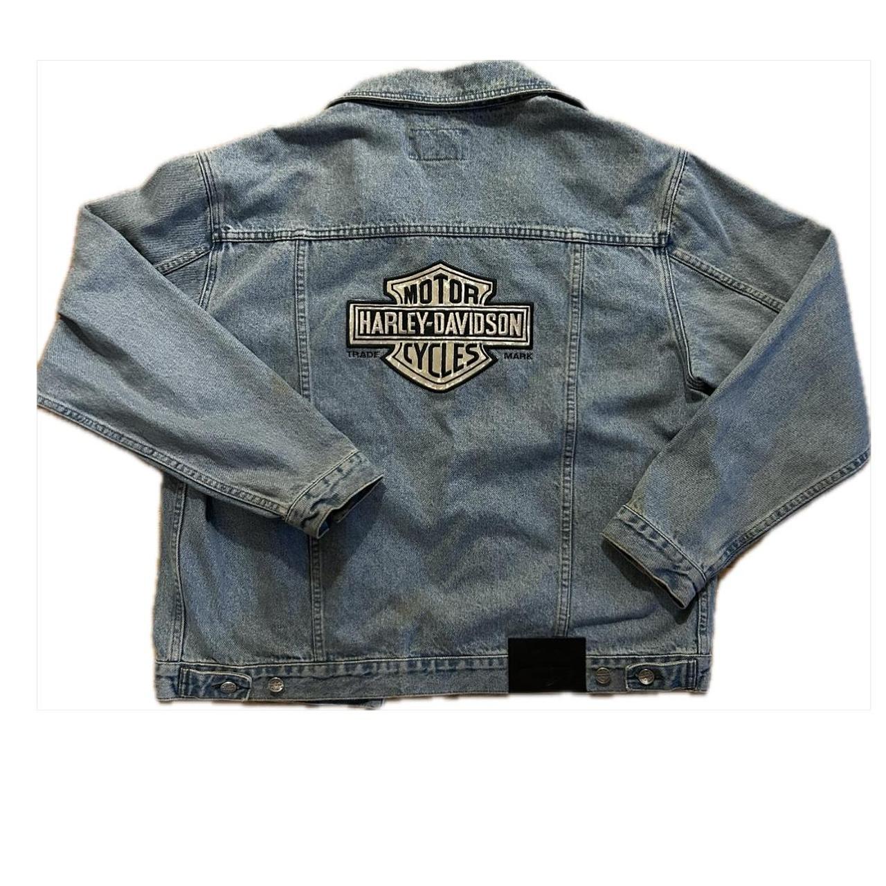 HARLEY DENIM JACKET -harley Davidson denim jacket... - Depop