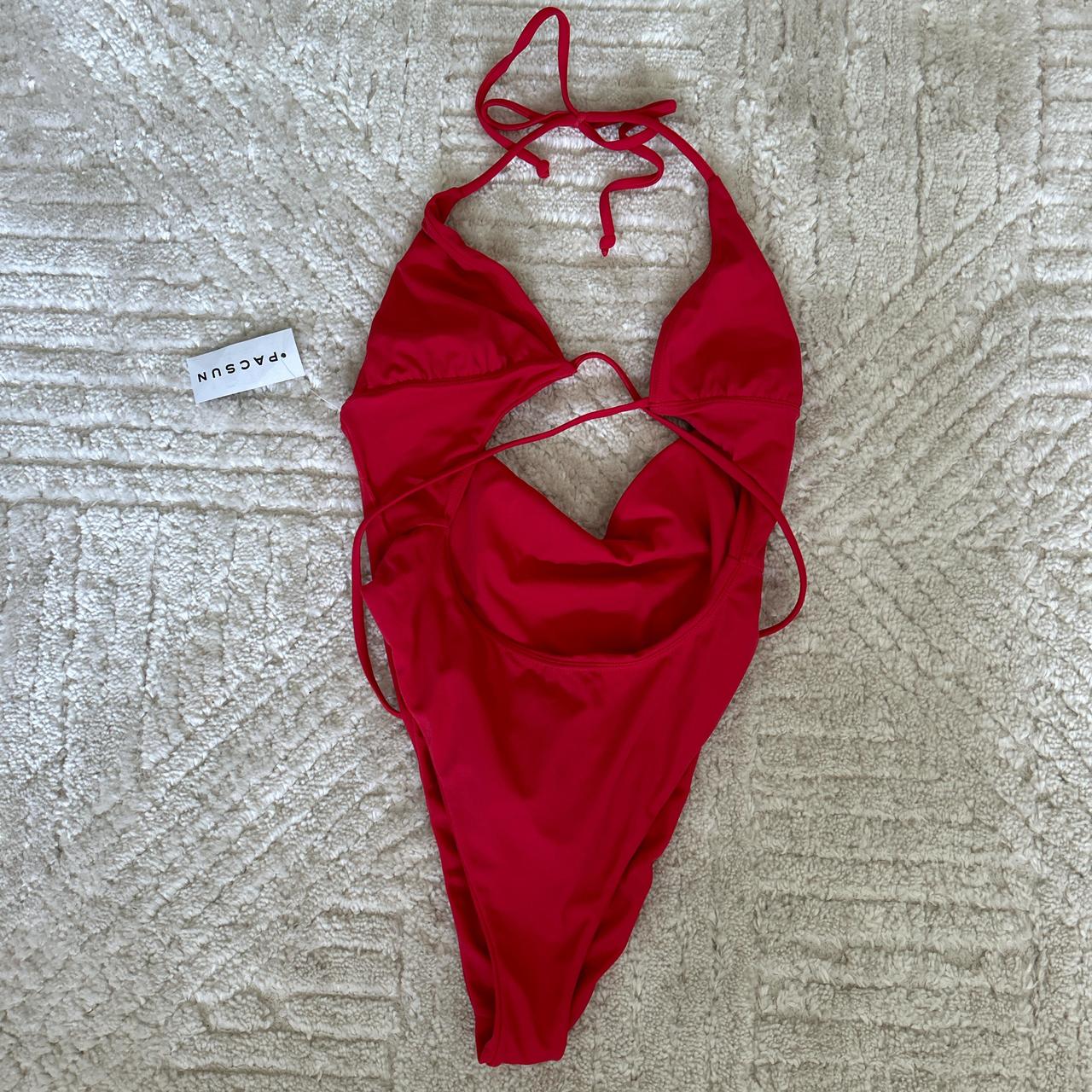 PacSun Red Wrap Around One Piece Swimsuit New with... | Depop
