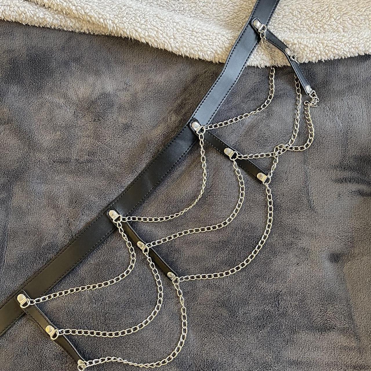 Chain detail belt Adjustable size #ibiza #rave... - Depop