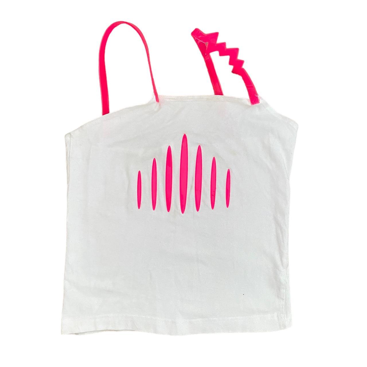 Iconic vintage 00s rave tank!!🪩💕 White tank with... - Depop