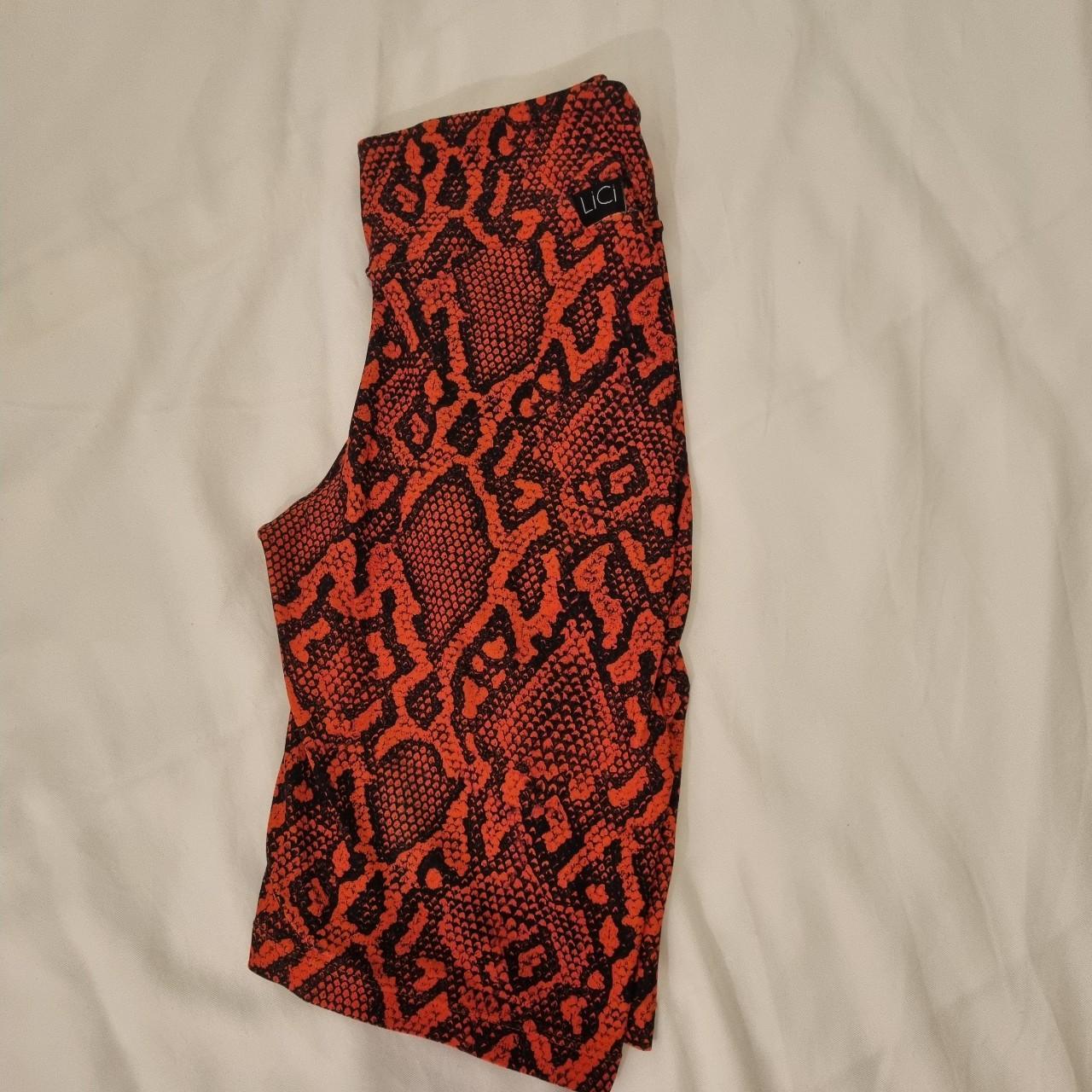 LICI Fit red snake print shorts ️ Size s/m fits xs... - Depop