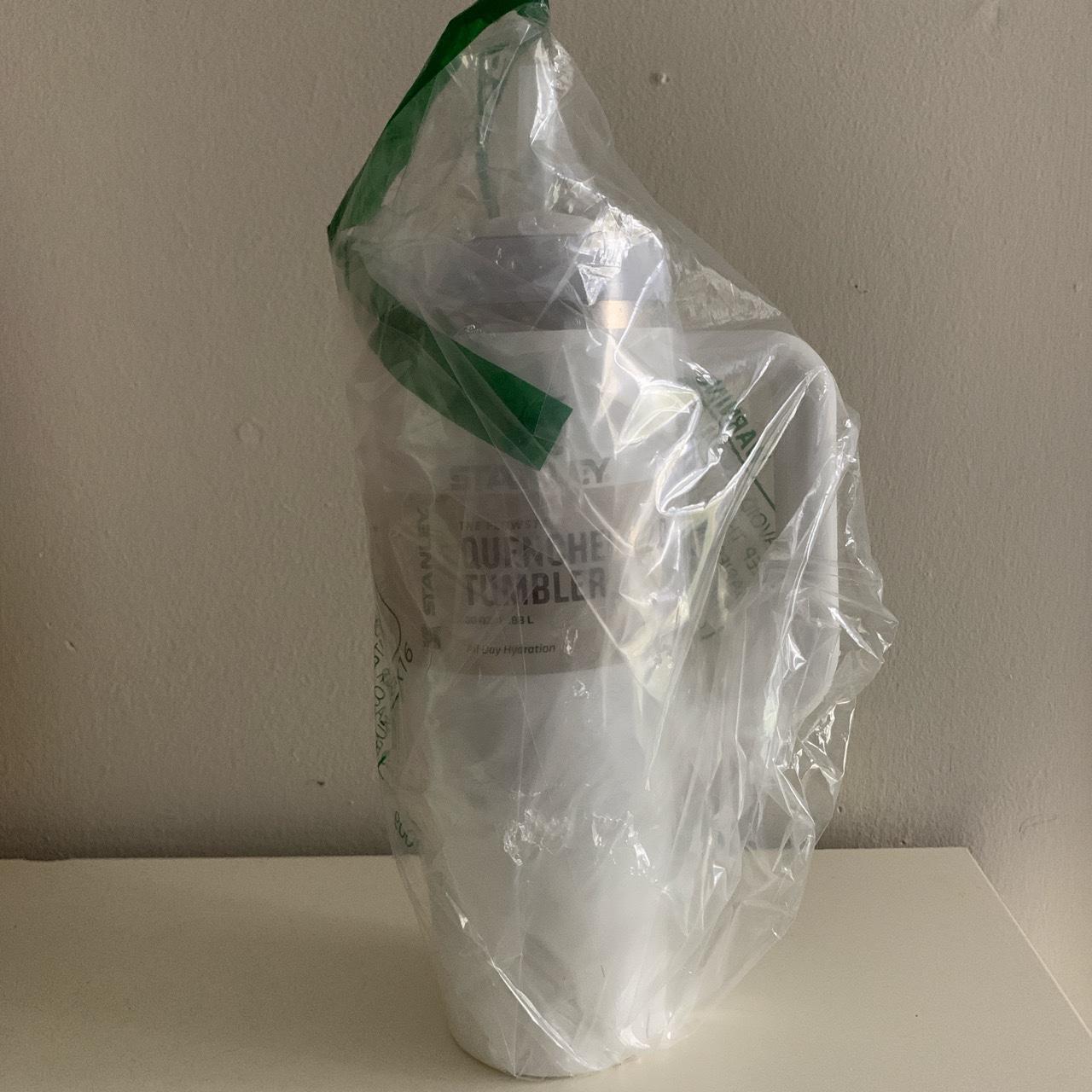 30oz white Stanley tumbler with handle and straw In... - Depop