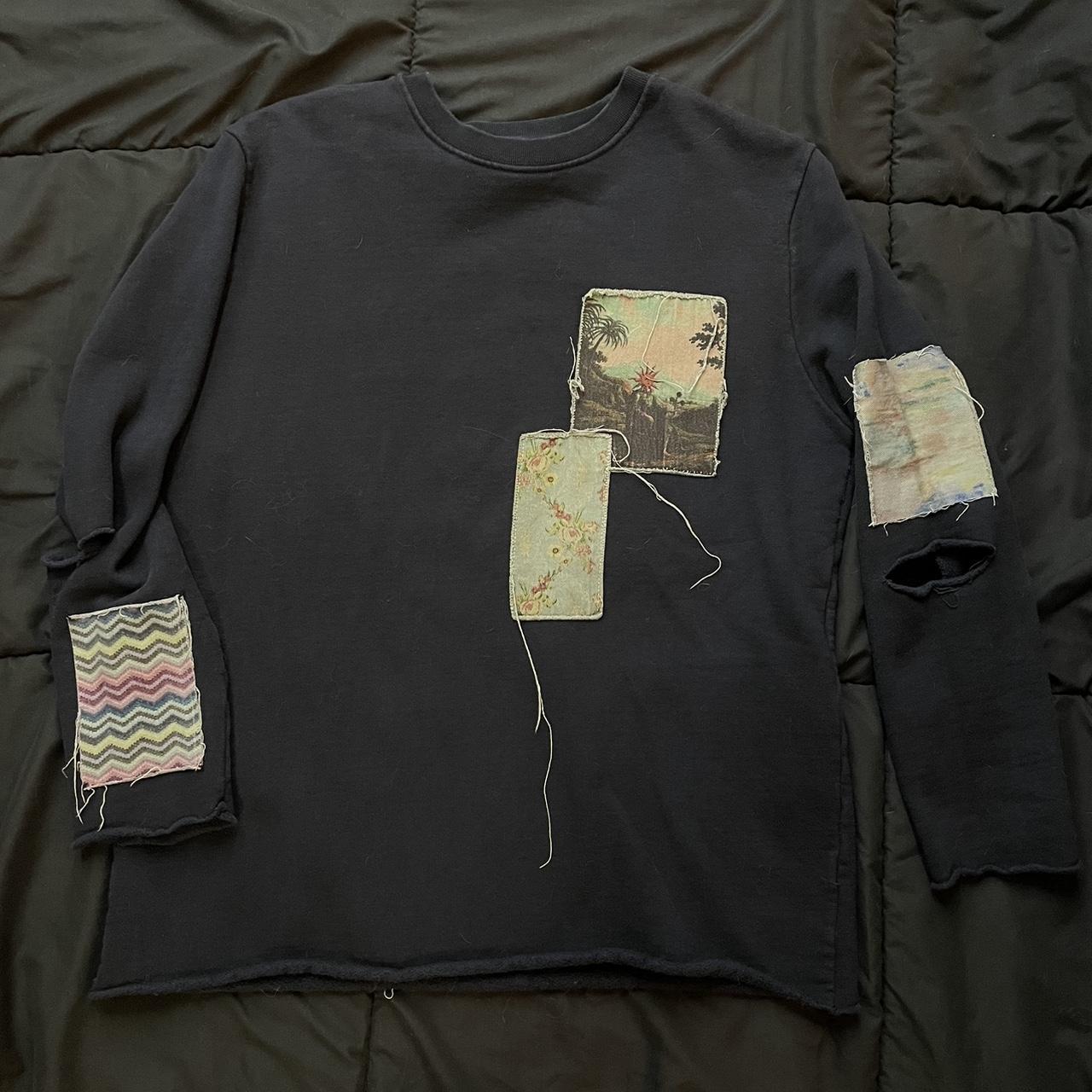 Rare Drop Dead sweater with sewn patches and... | Depop