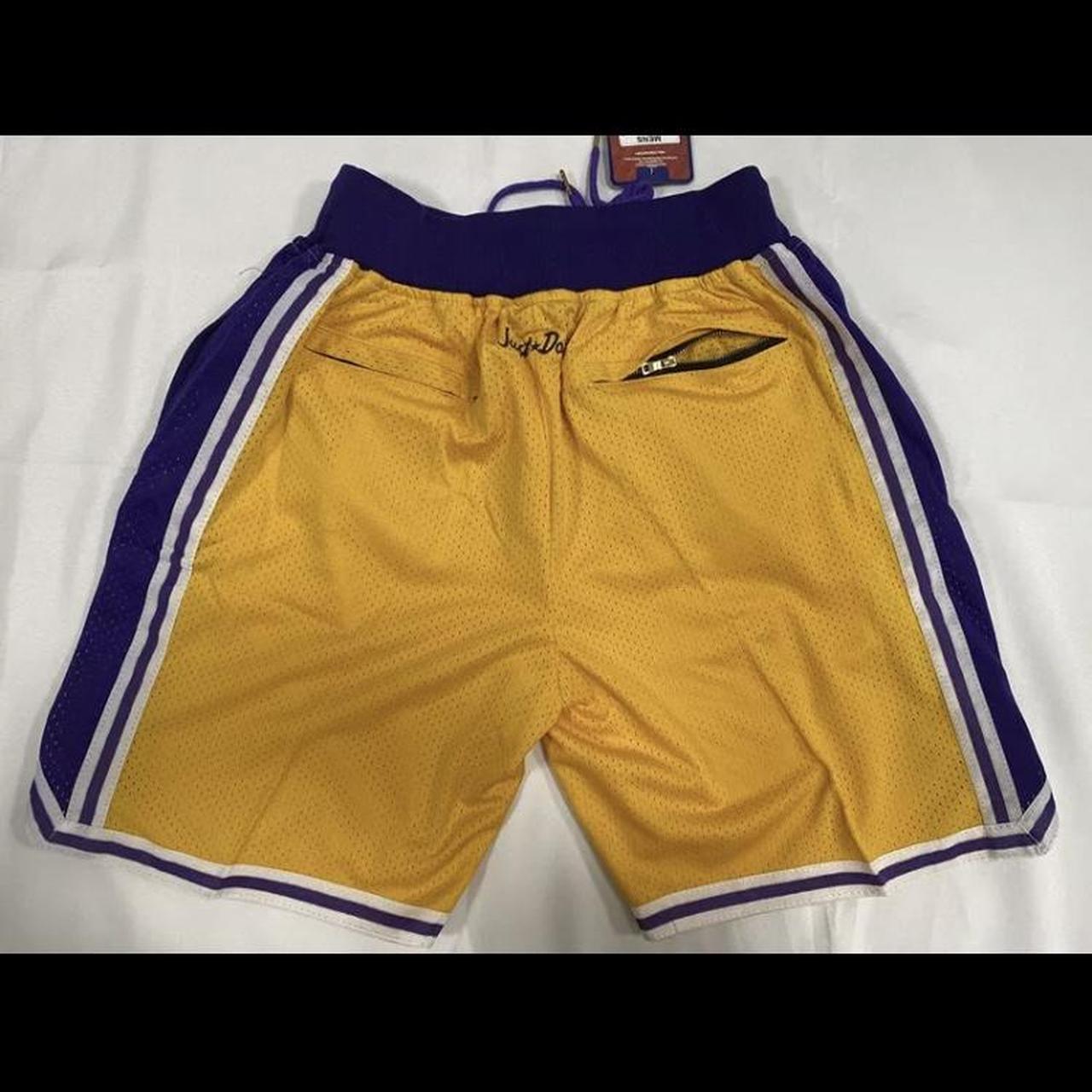 Retro 96/97 Los Angeles Lakers Basketball Shorts... - Depop