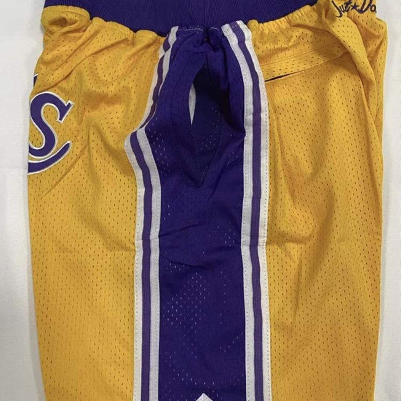 Retro 96/97 Los Angeles Lakers Basketball Shorts... - Depop