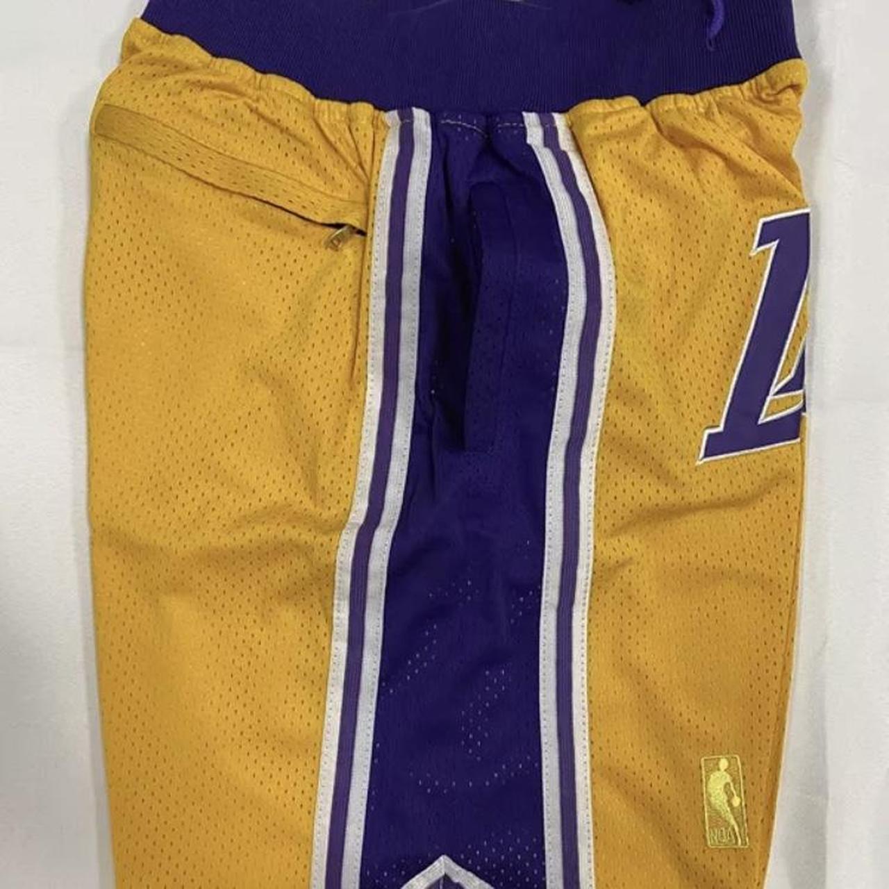 Retro 96/97 Los Angeles Lakers Basketball Shorts... - Depop