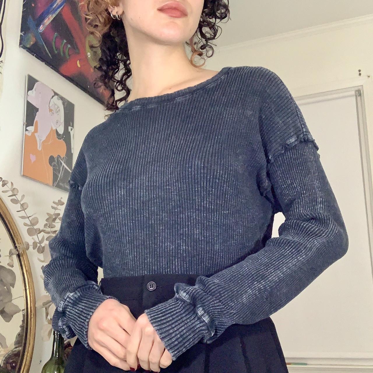 eri + ali (anthropologie) brand gray acid wash long... - Depop