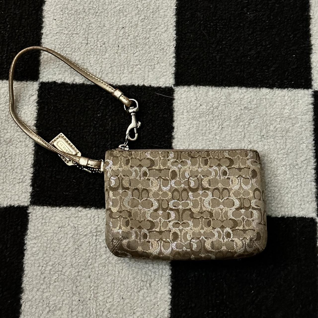 COACH MINI COIN BAG sparkly gold and silver! Inside... - Depop