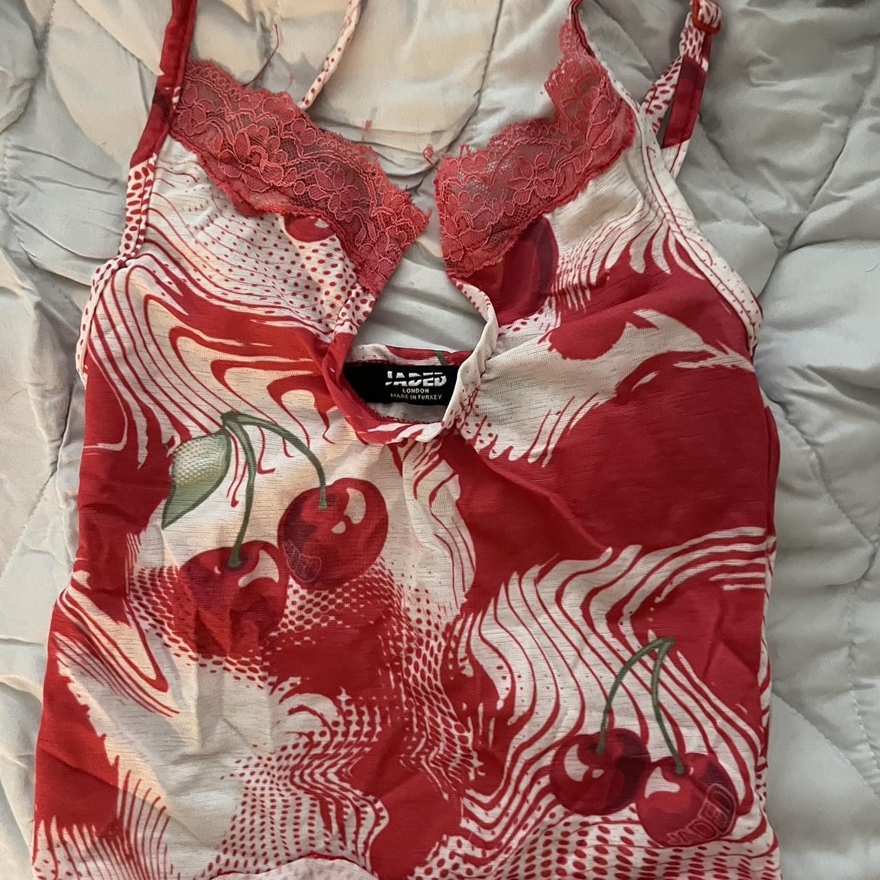 cherry tank top from jaded london super pretty and... - Depop