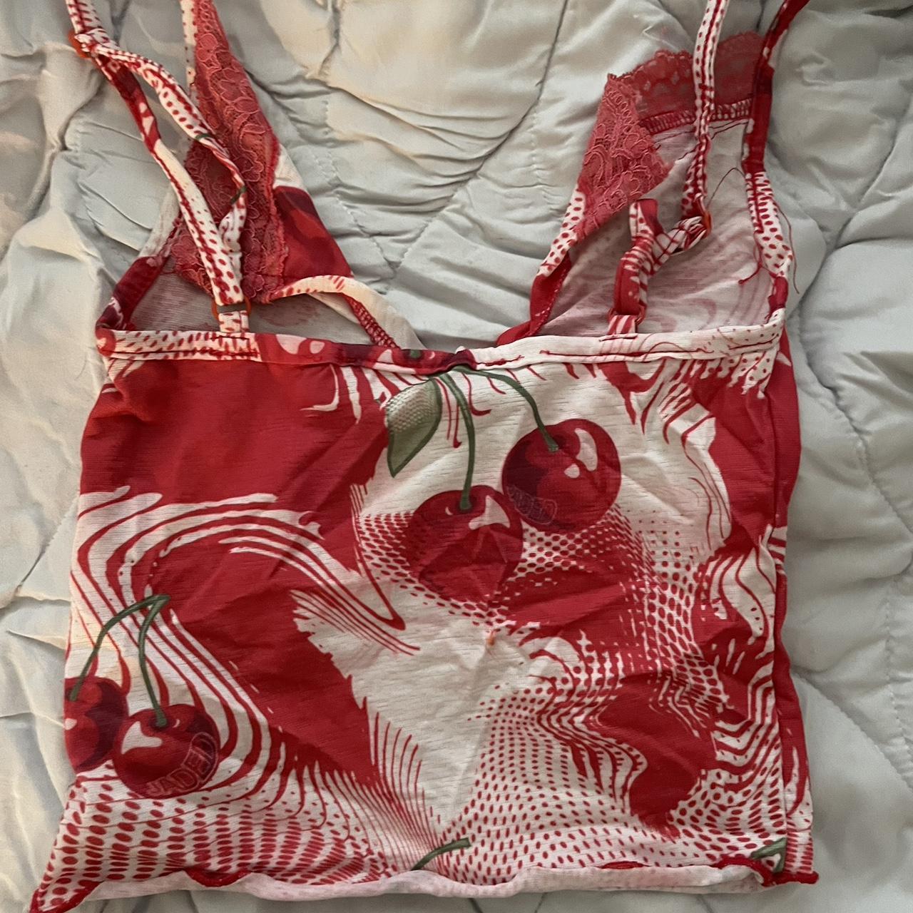 cherry tank top from jaded london super pretty and... - Depop