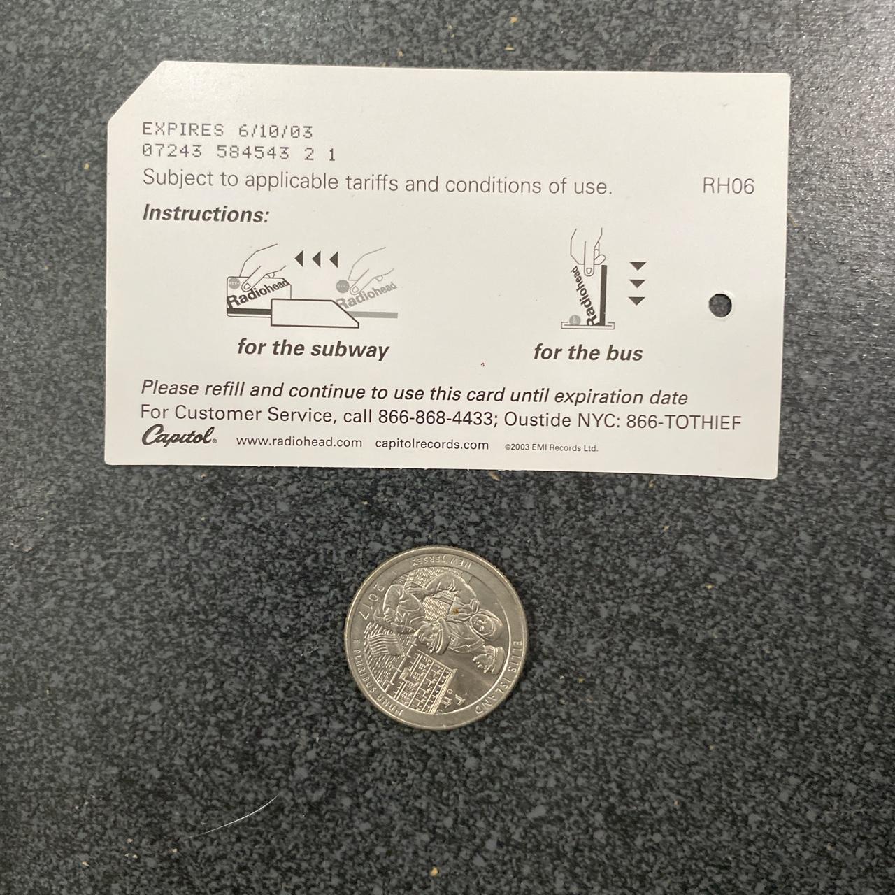 Radiohead promotional Metro card - Depop