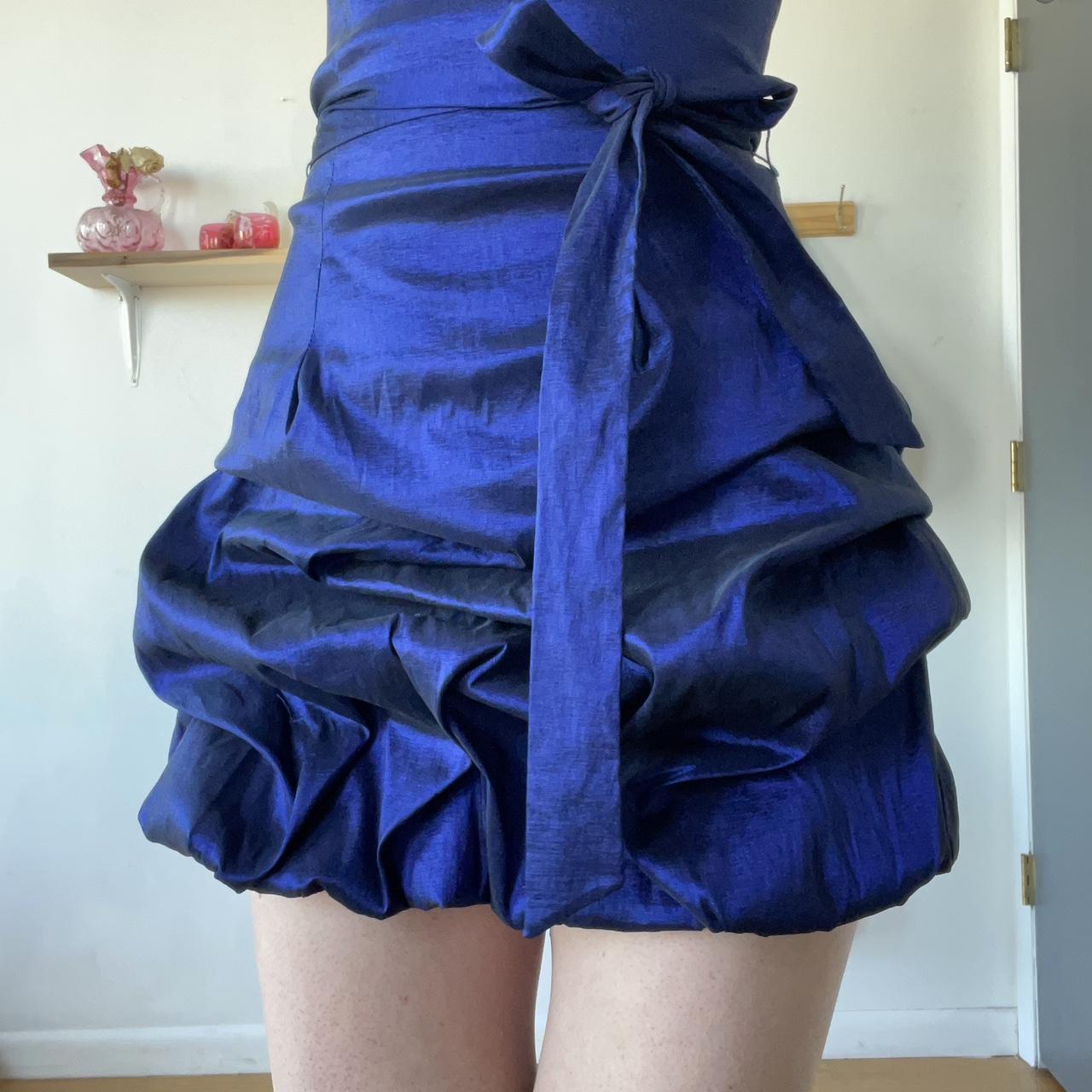 VINTAGE ROYAL BLUE STRUCTURED EVENING DRESS... - Depop