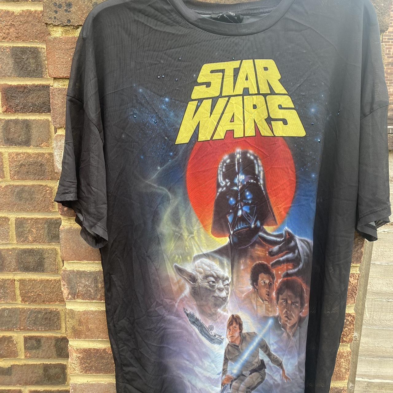 Bershka Star Wars Mesh Graphic Tee Size Large Great... - Depop