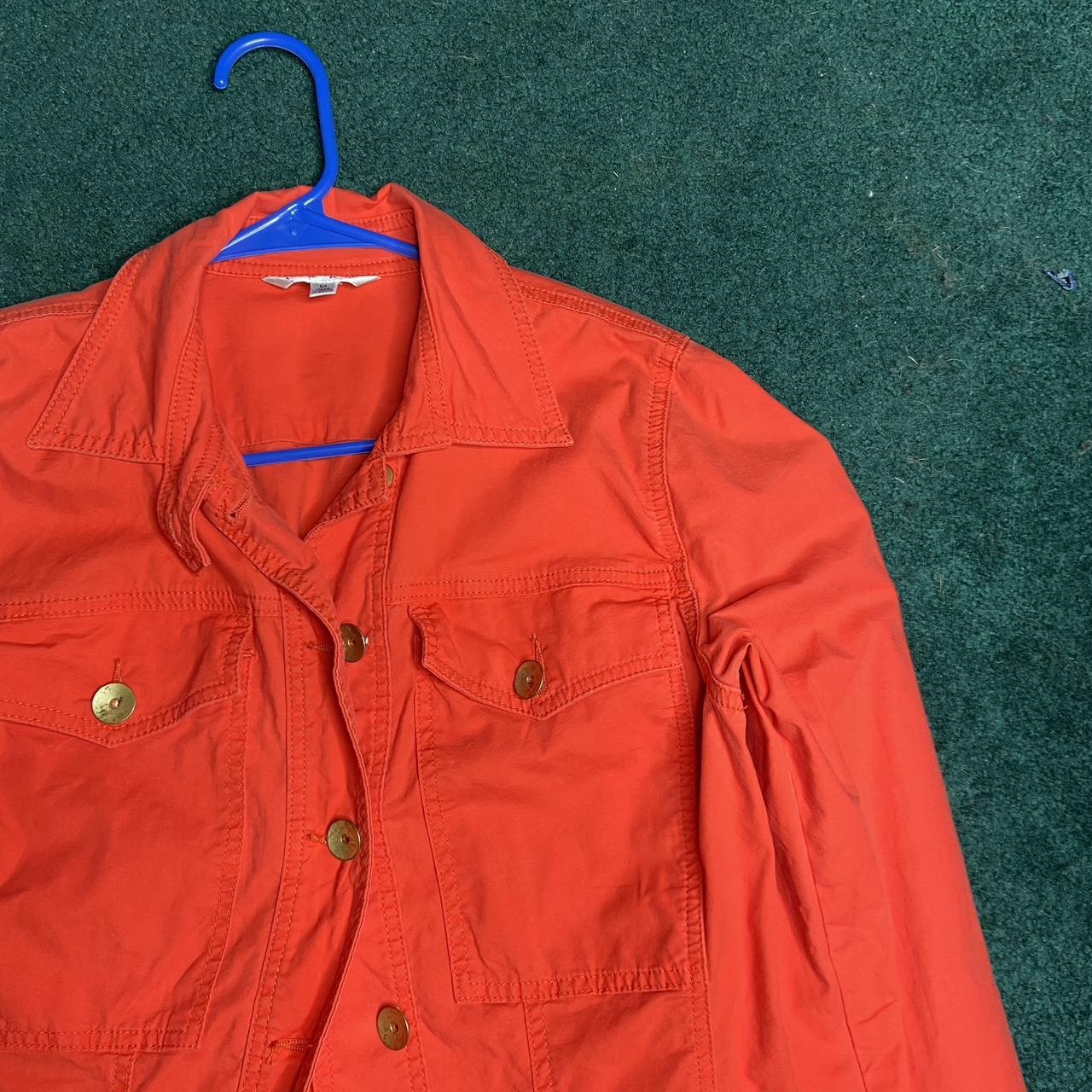 RED LIGHTWEAR JACKET WITH RUFFLES ON TAIL IN GREAT... - Depop