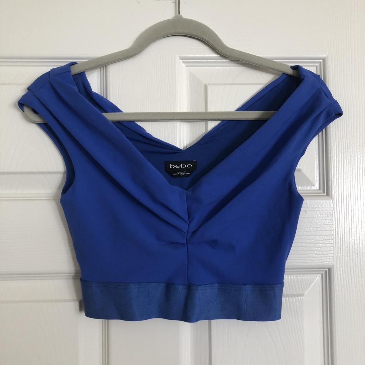 Bebe Women's Blue Crop-top | Depop