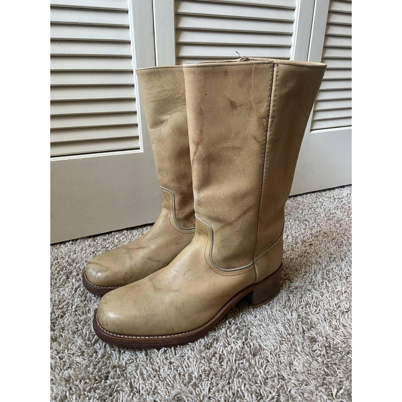 Vintage Dingo Made In Usa Campus Square Toe Tan Depop