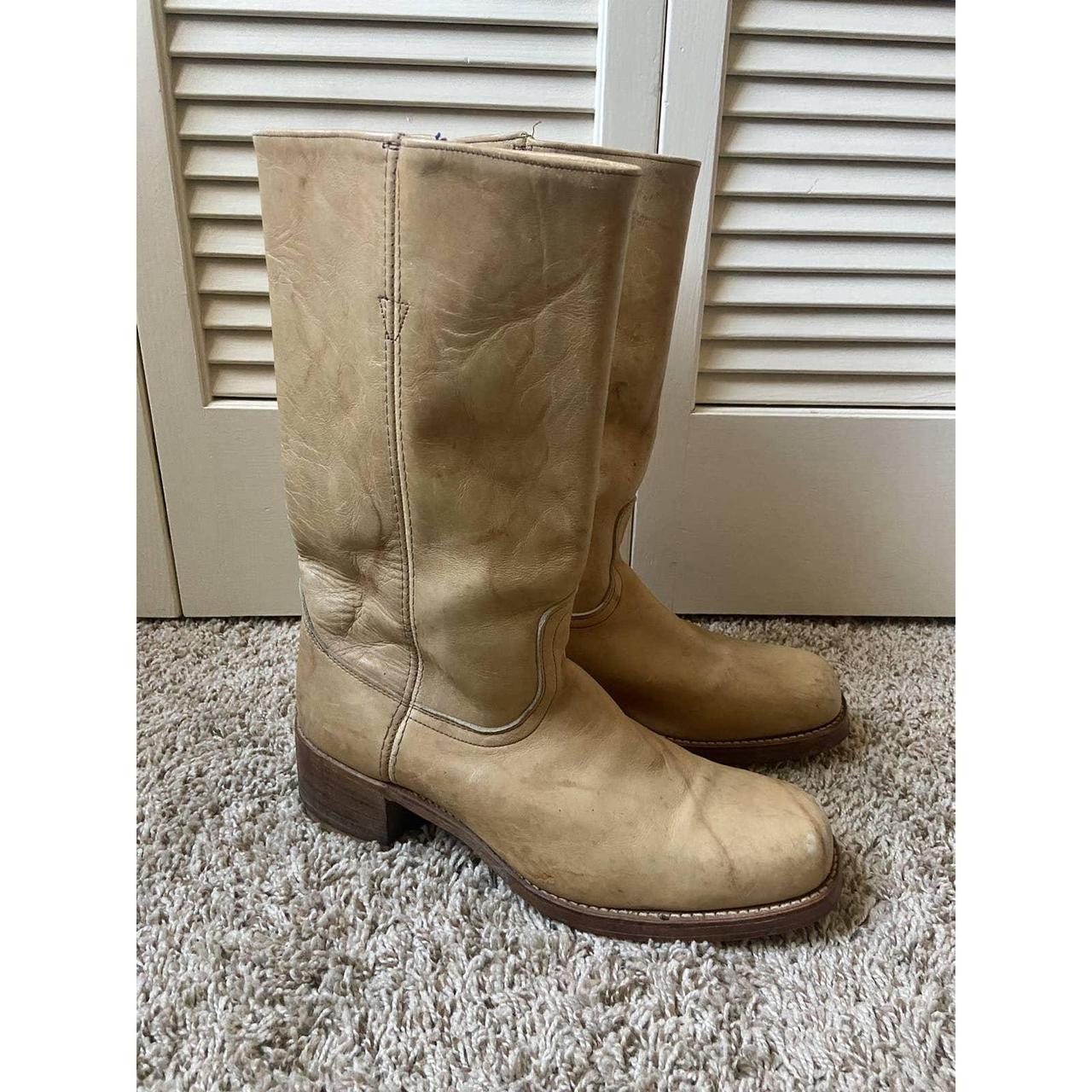 Vintage Dingo Made In Usa Campus Square Toe Tan Depop