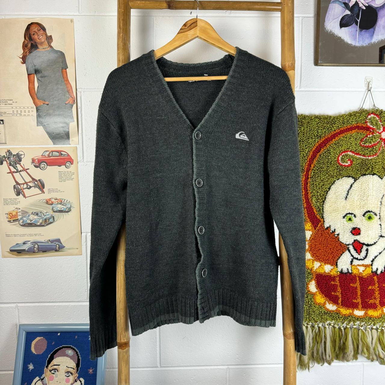 Quicksilver faded knit cardigan missing last button... - Depop