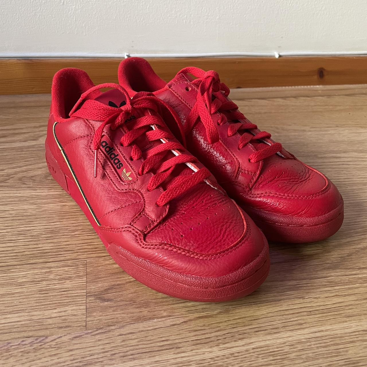 Adidas Women's Red Trainers | Depop