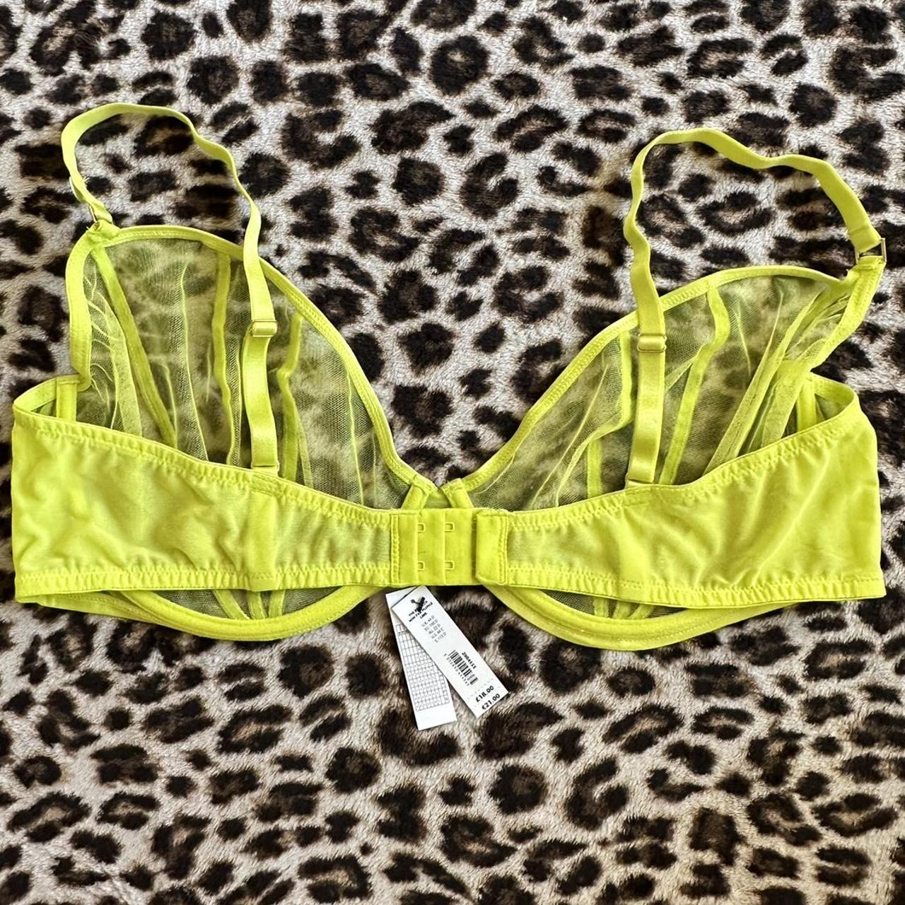 Ann Summers neon mesh underwired bra 💛 - Size 44D... - Depop