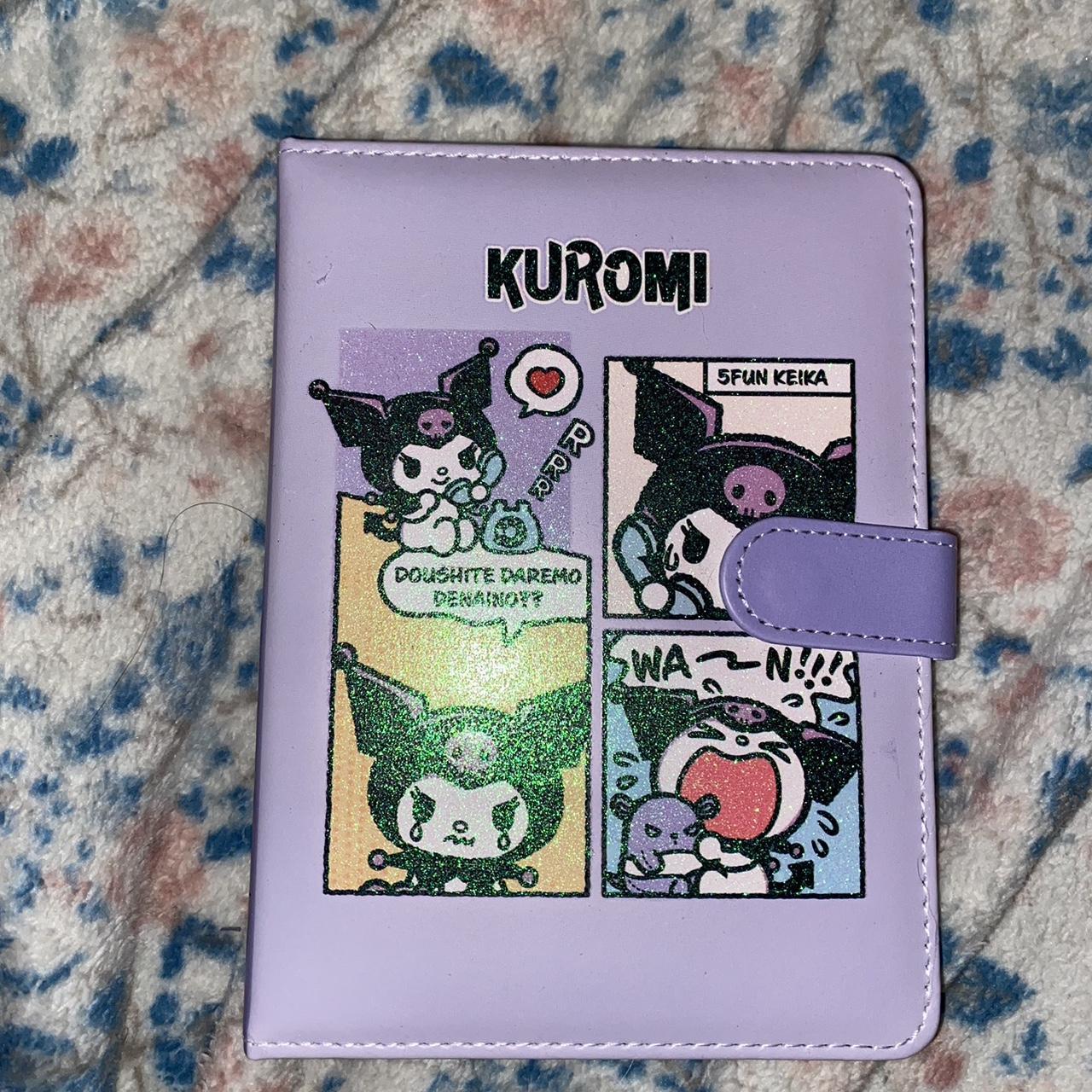 Cute glittery kuromi notebook! The first page in the... - Depop