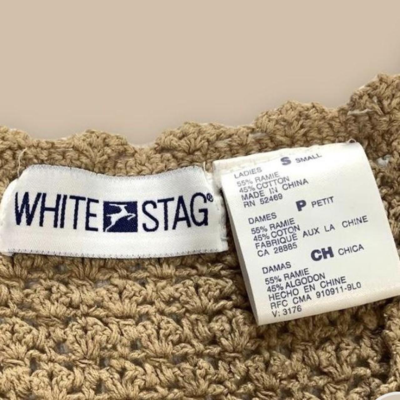 White Stag Women's Tan and Cream Gilet | Depop