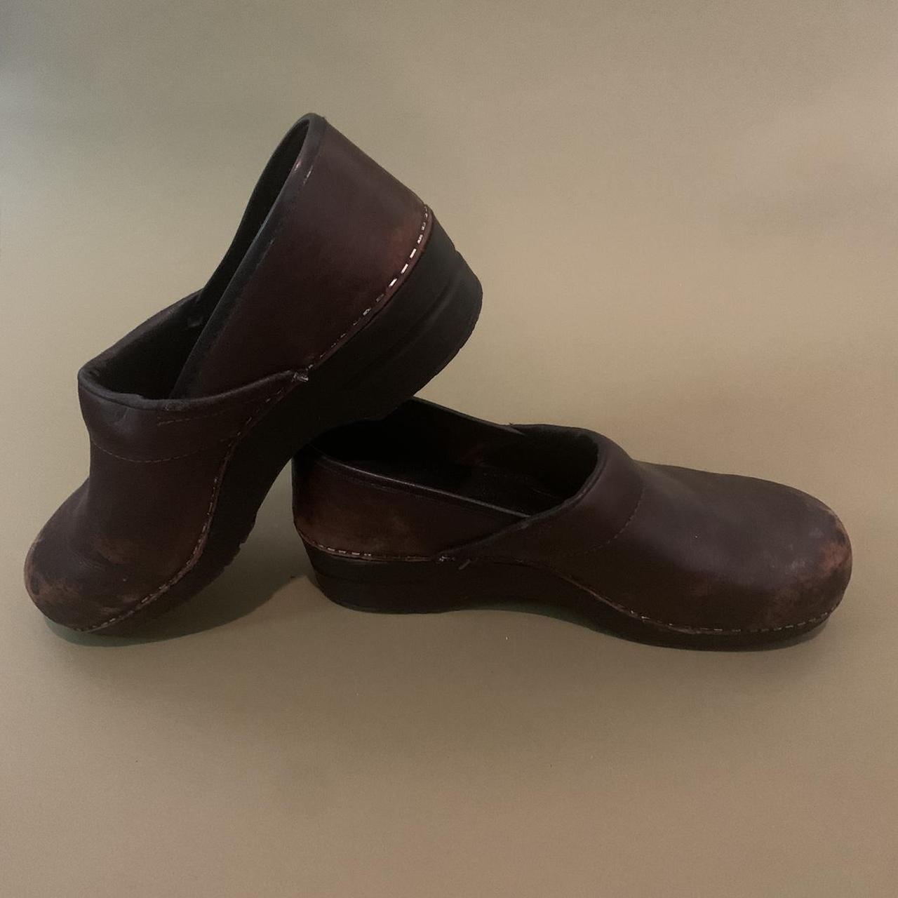 Sanita Brown Clogs - these preloved clogs are aged... - Depop