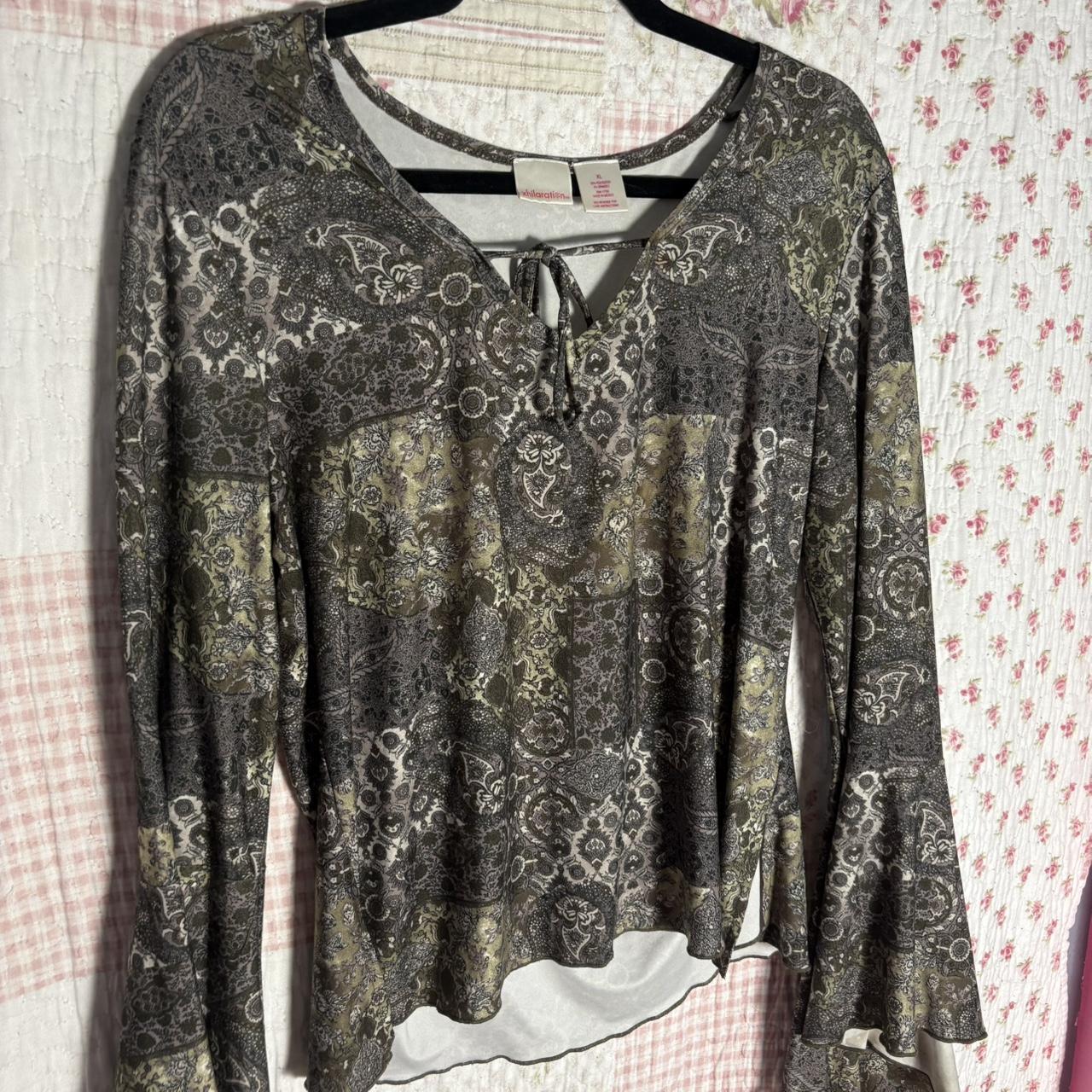 Plus size fairy core bell sleeve top 💚 Made by... | Depop