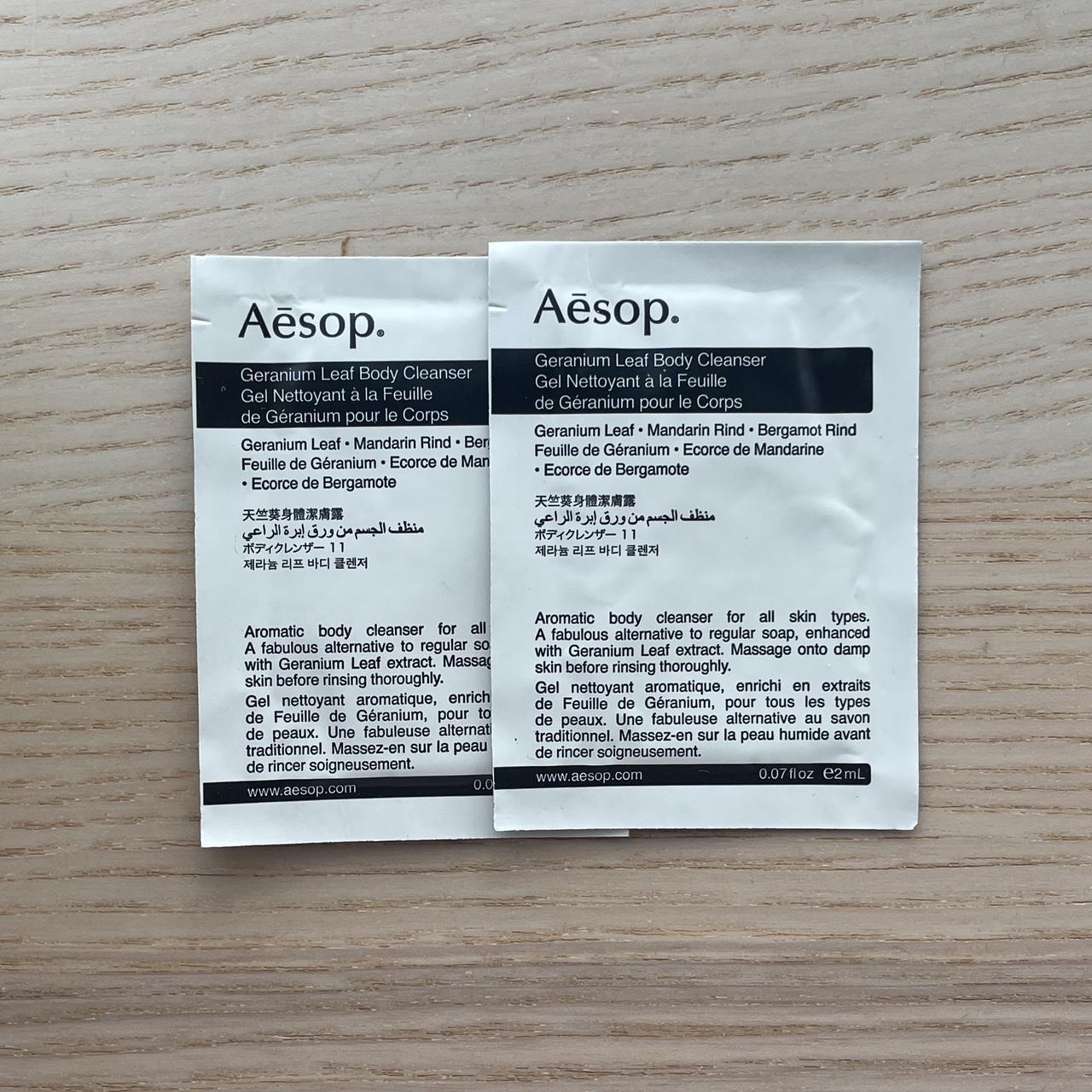 Aesop Geranium Leaf Body Cleanser Sample £3 each or... - Depop