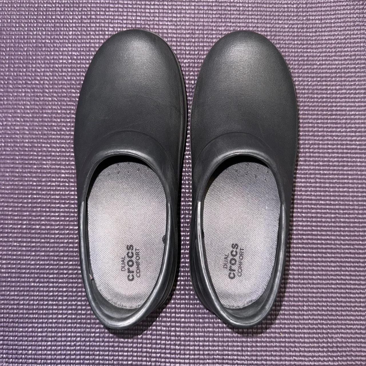 crocs on the clock slip resistant work slip - ons... - Depop