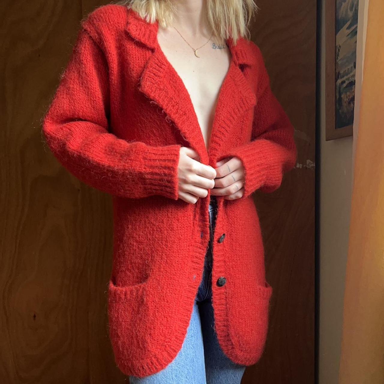 AMAZING vintage cherry red wool sweater! Great... - Depop