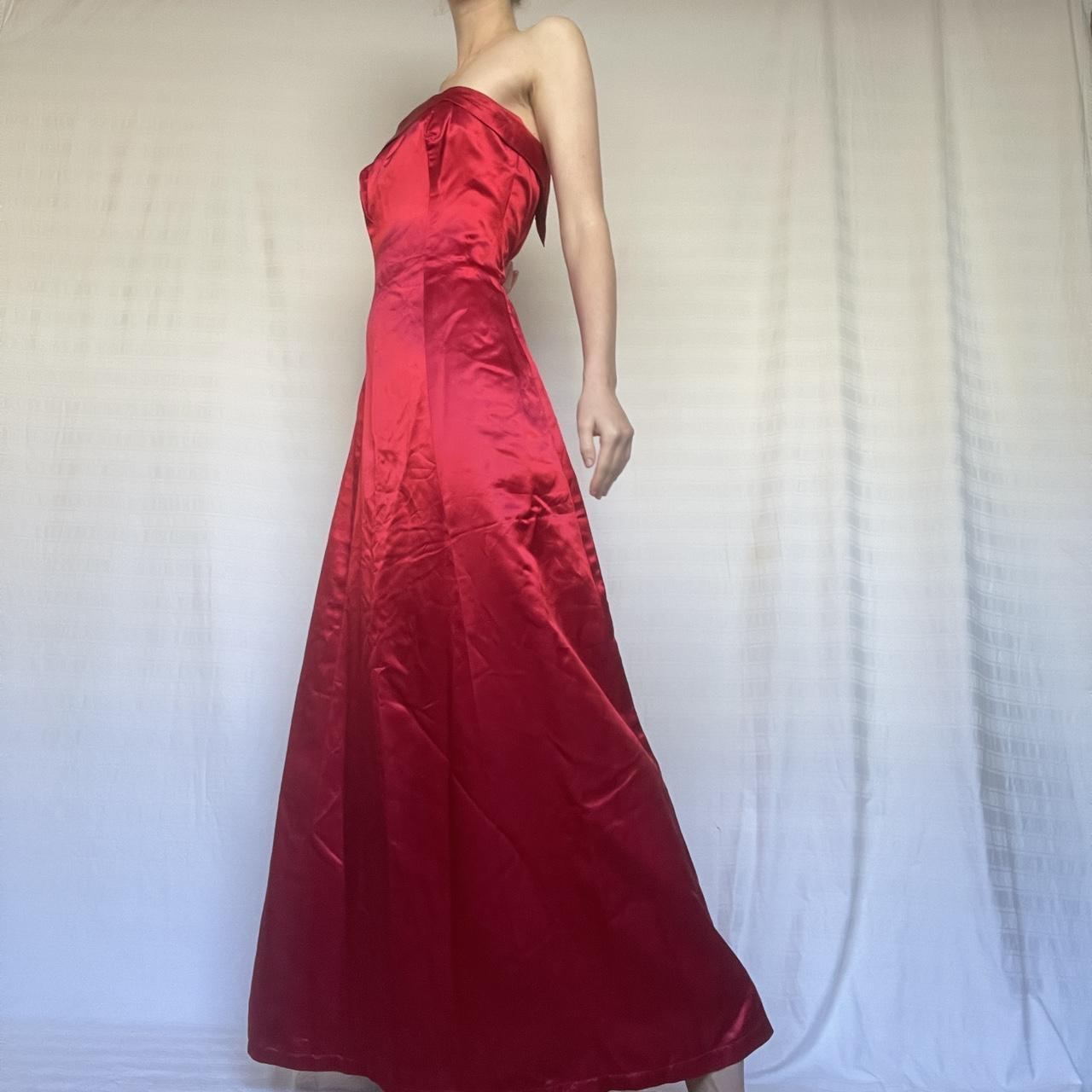 Winter formal dress 🦋 deep cranberry red strap less... - Depop