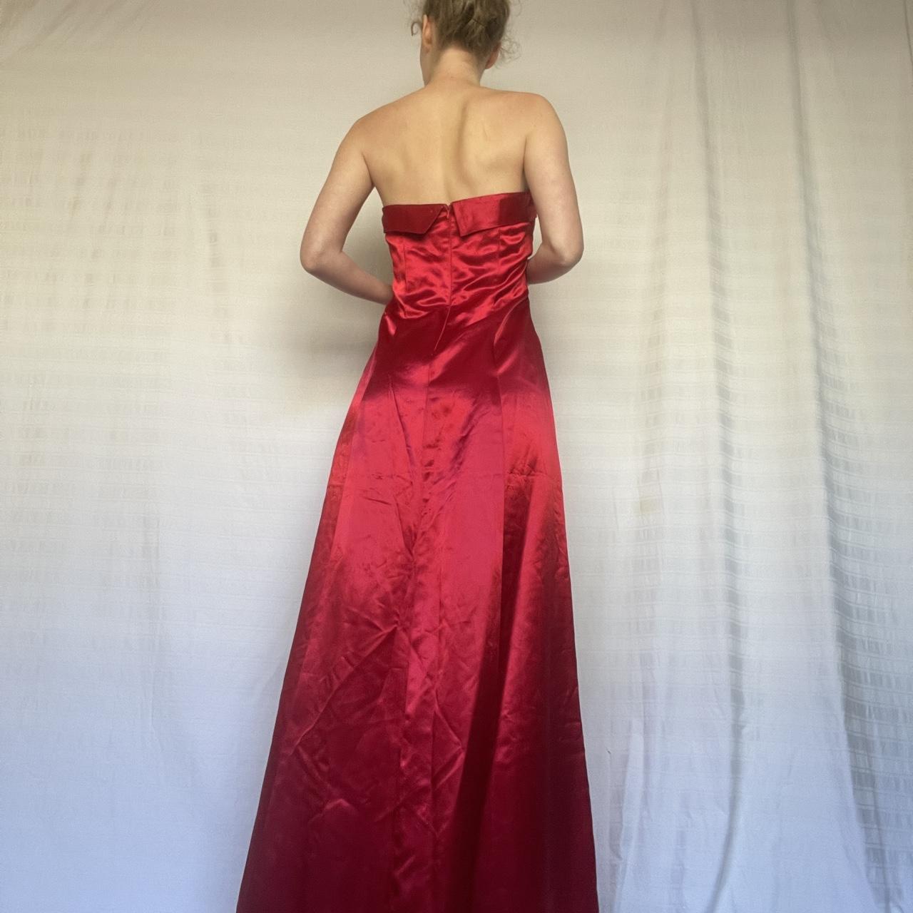 Winter formal dress 🦋 deep cranberry red strap less... - Depop