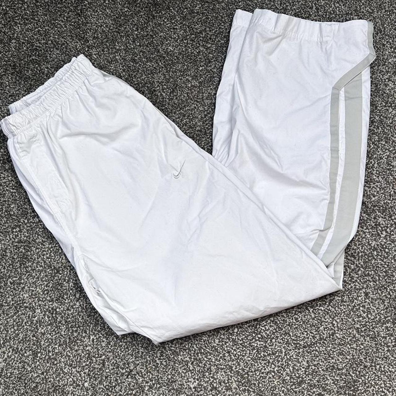 Nike joggers white Nike tracksuit bottoms sick... - Depop