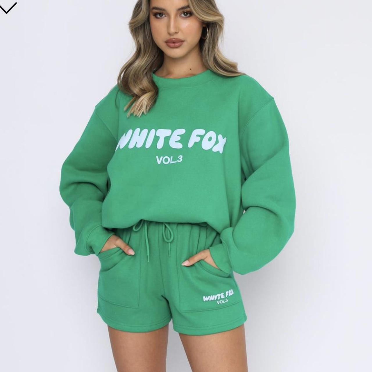 White fox boutique green shorts size xs brand new $49 - Depop