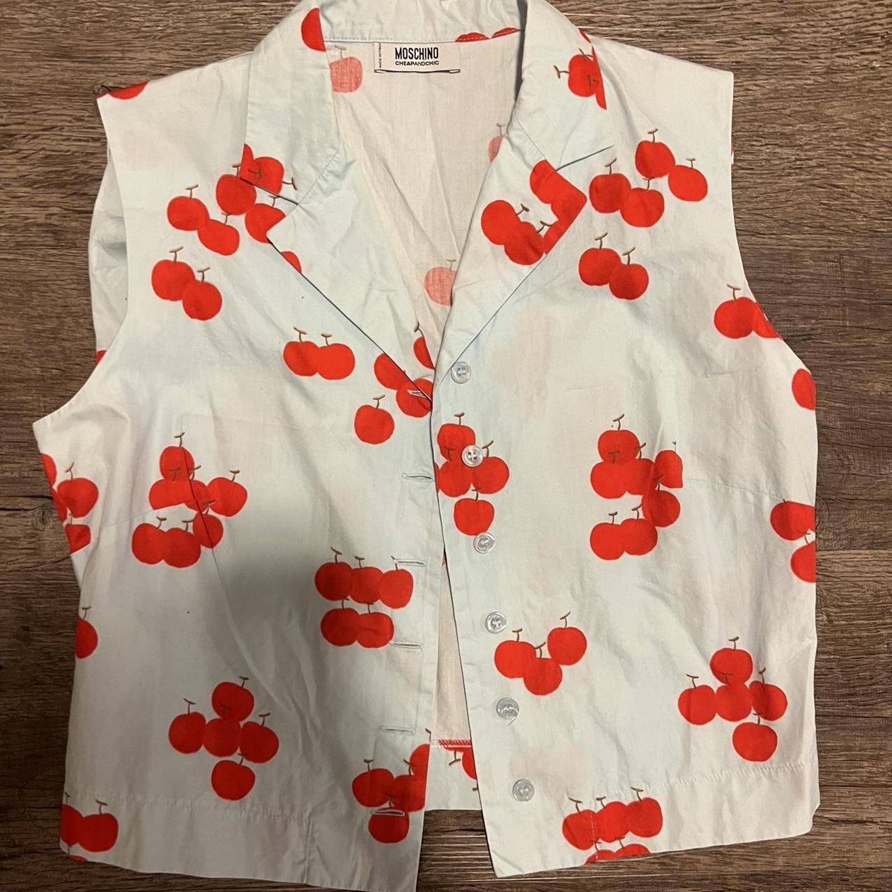 Repop! RARE Moschino coveted cherries sleeveless... - Depop