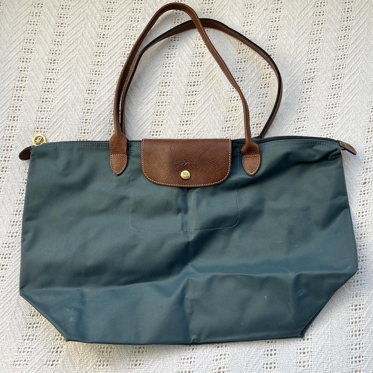 Longchamp medium bag in duck blue. A fair amount of... - Depop