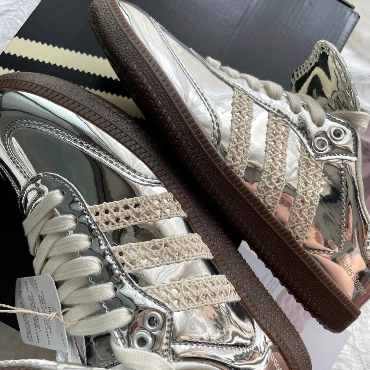 Adidas Women's Silver TrainersAdidas Women's Silver... - Depop