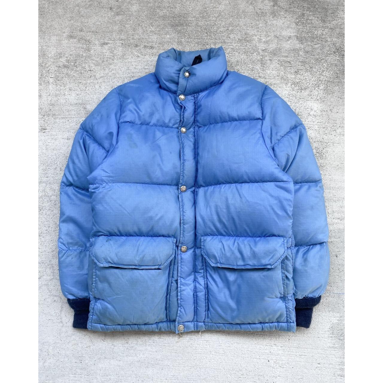 1980s North Face Ice Blue Puffer Jacket - Size... - Depop