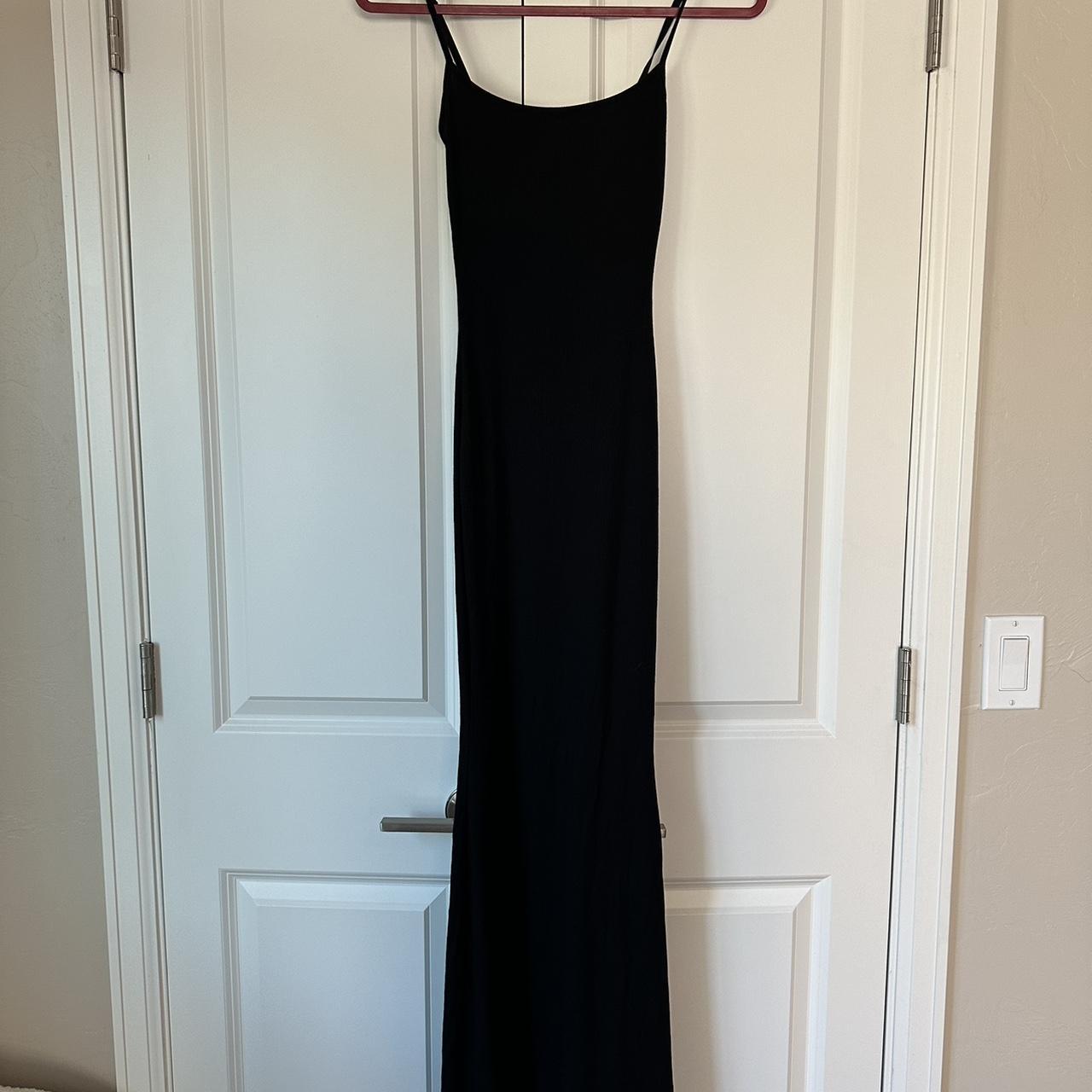 Skims Long Slip Dress in Onyx -size xs -adjustable... - Depop