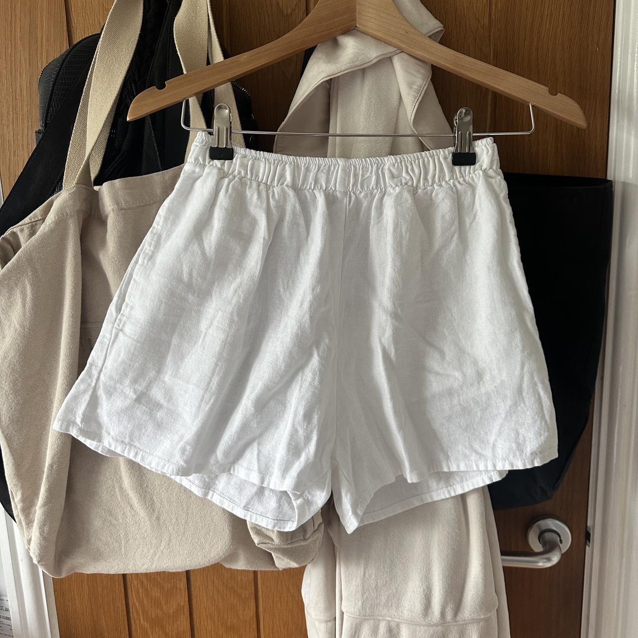 White Subdued linen shorts size S. Would recommend... - Depop