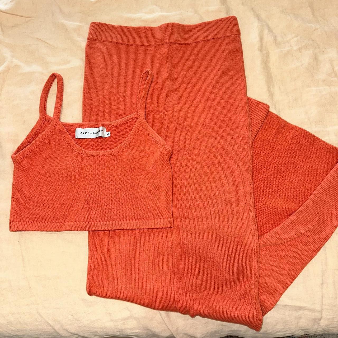 Asta resort set orange top size small skirt size... | Depop