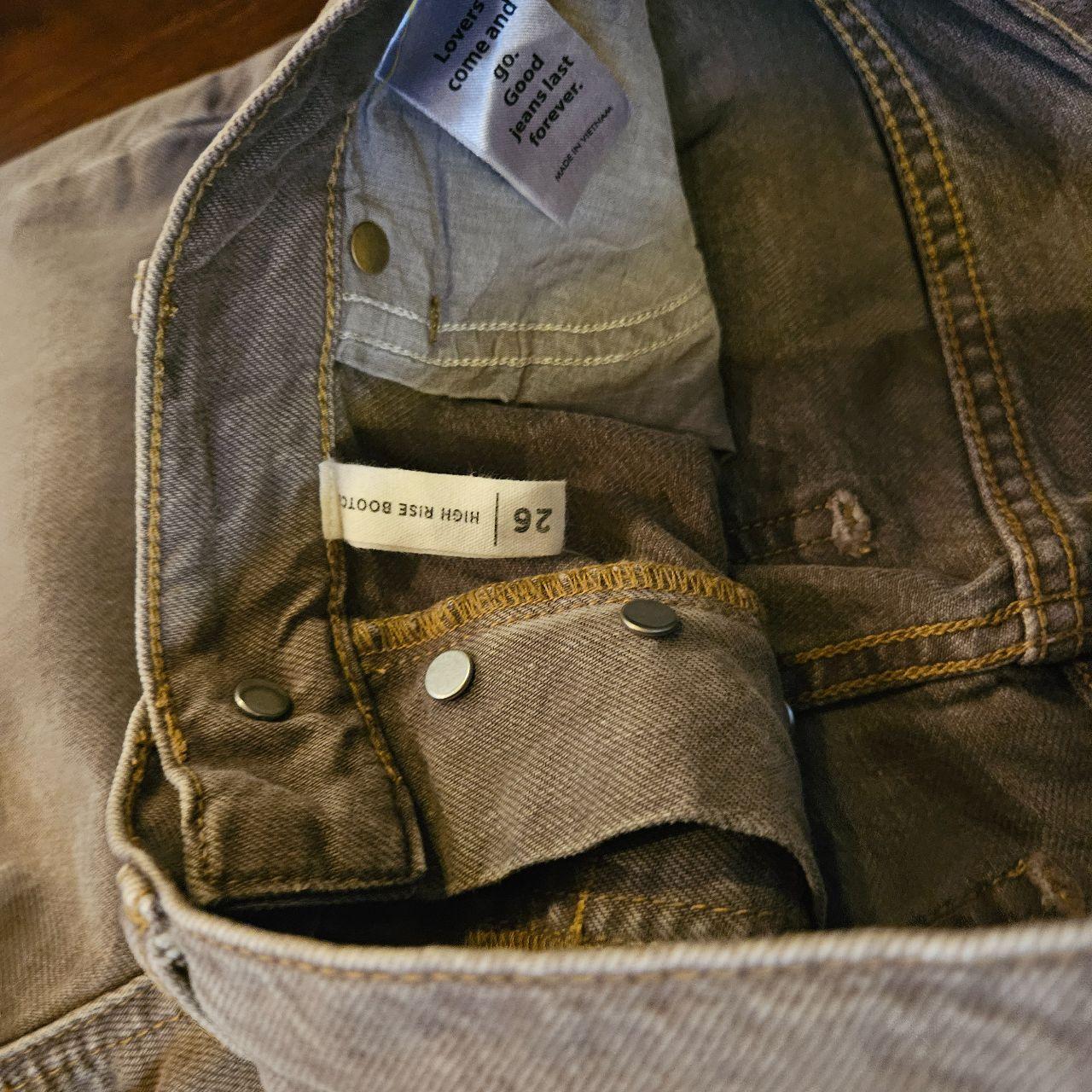 PACSUN high rise bootcut brown jeans with a button... - Depop